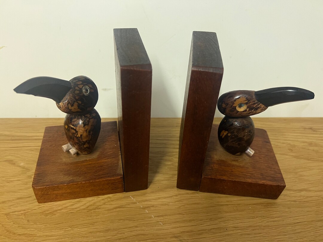 Pair of Small Wooden Bookends With Toucans (#b) - Etsy