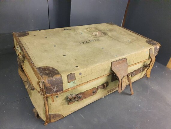 Large WWII Demob Suitcase by Tom Hill of Sloane Square | Etsy