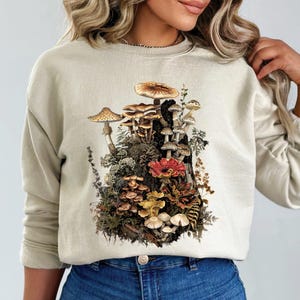 Mushroom Sweatshirt, Cottagecore Sweater, Forestcore, Goblincore ...