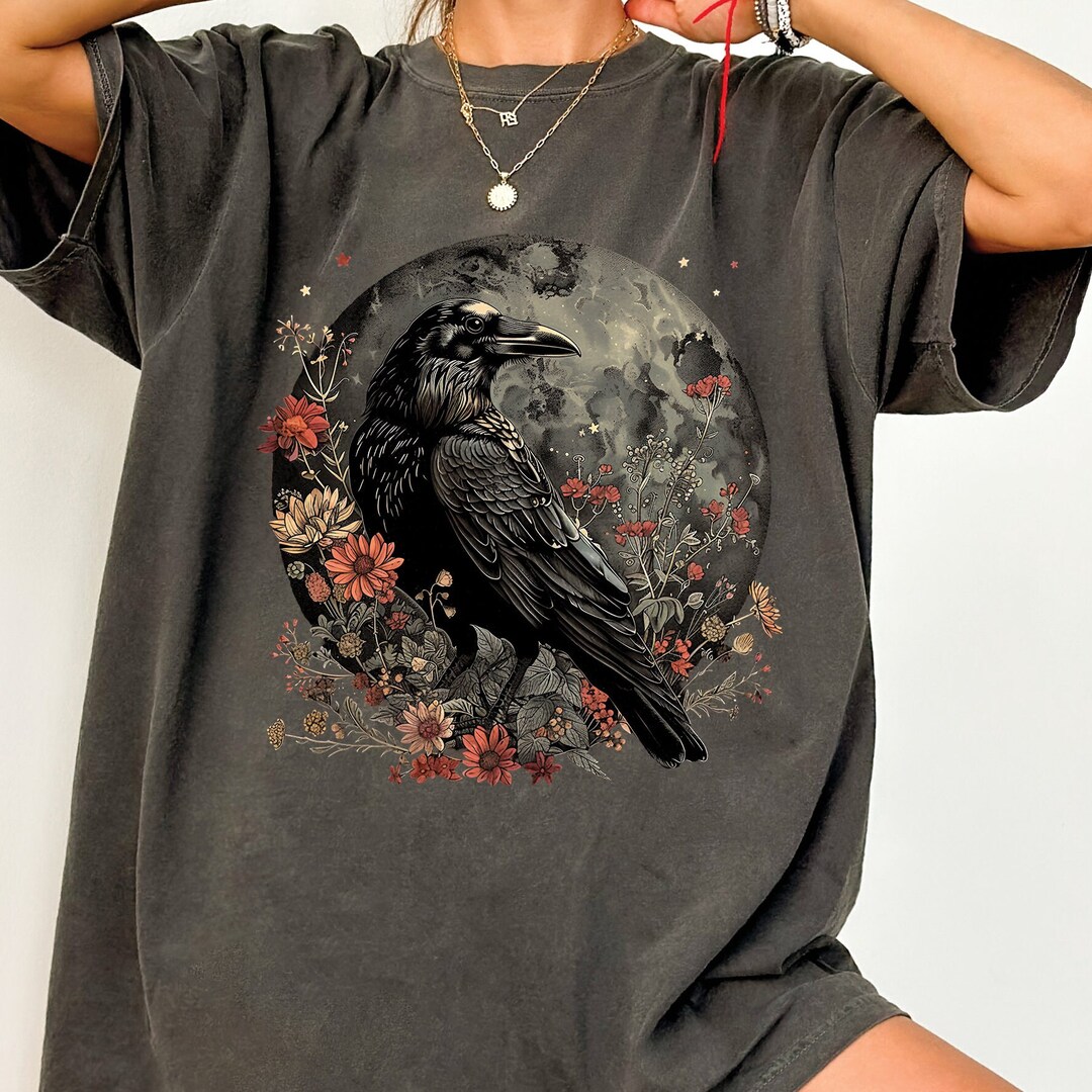 Raven Shirt, Edgar Allan Poe Shirt Dark Academia Shirt Literary Shirt ...