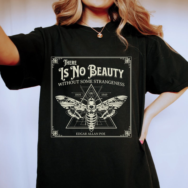 Edgar Allan Poe Moth Shirt: Dark Academia Literary Tee - Etsy