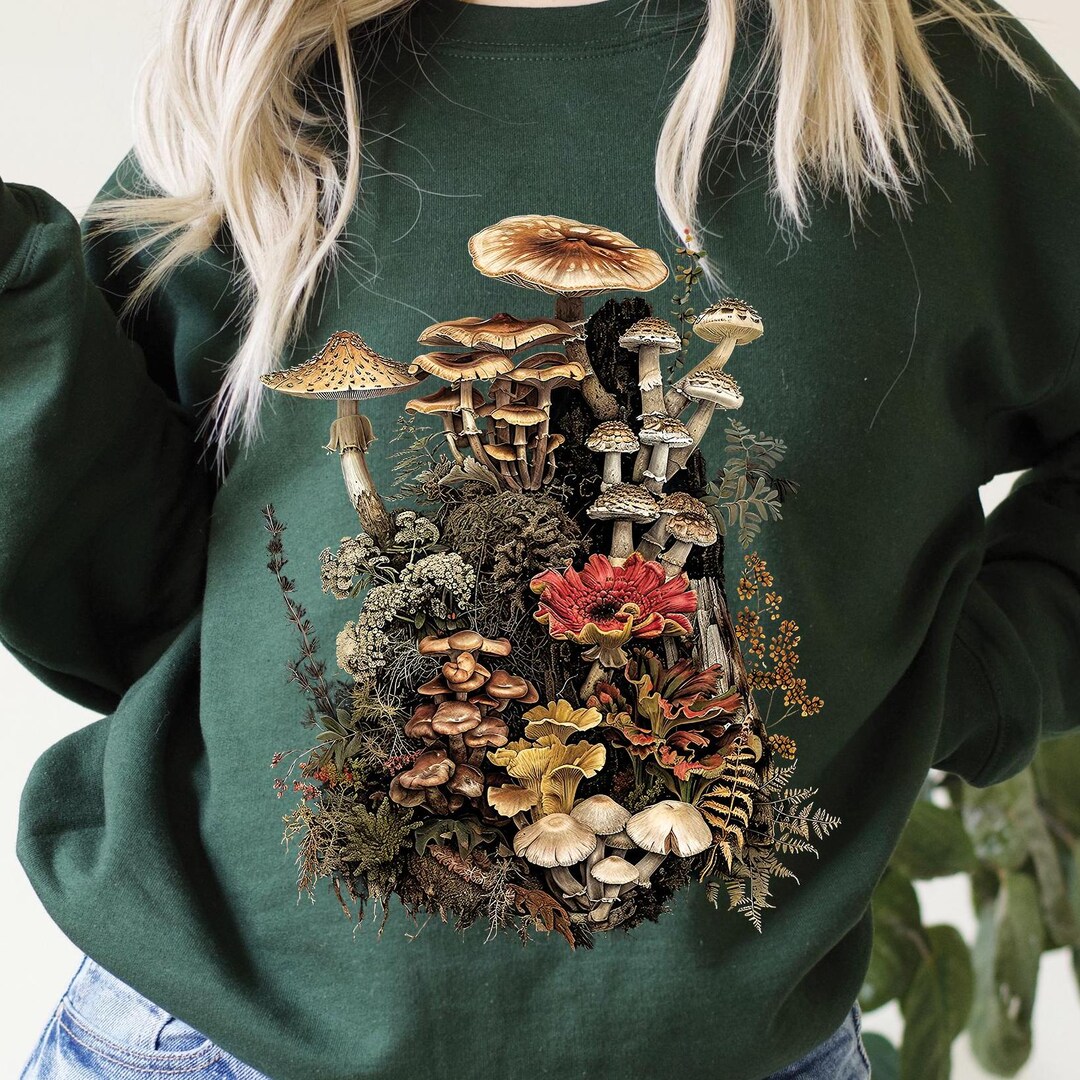 Mushroom Sweatshirt, Cottagecore Sweater, Forestcore, Goblincore ...