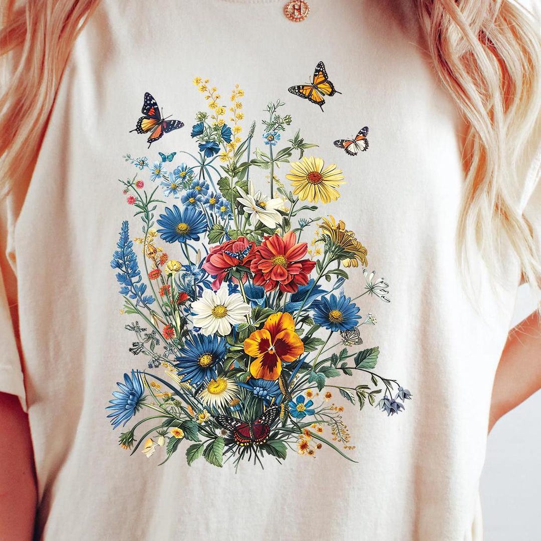 Wildflower Boho Shirt, Cottagecore Shirt, Flower T-shirt, Vintage ...