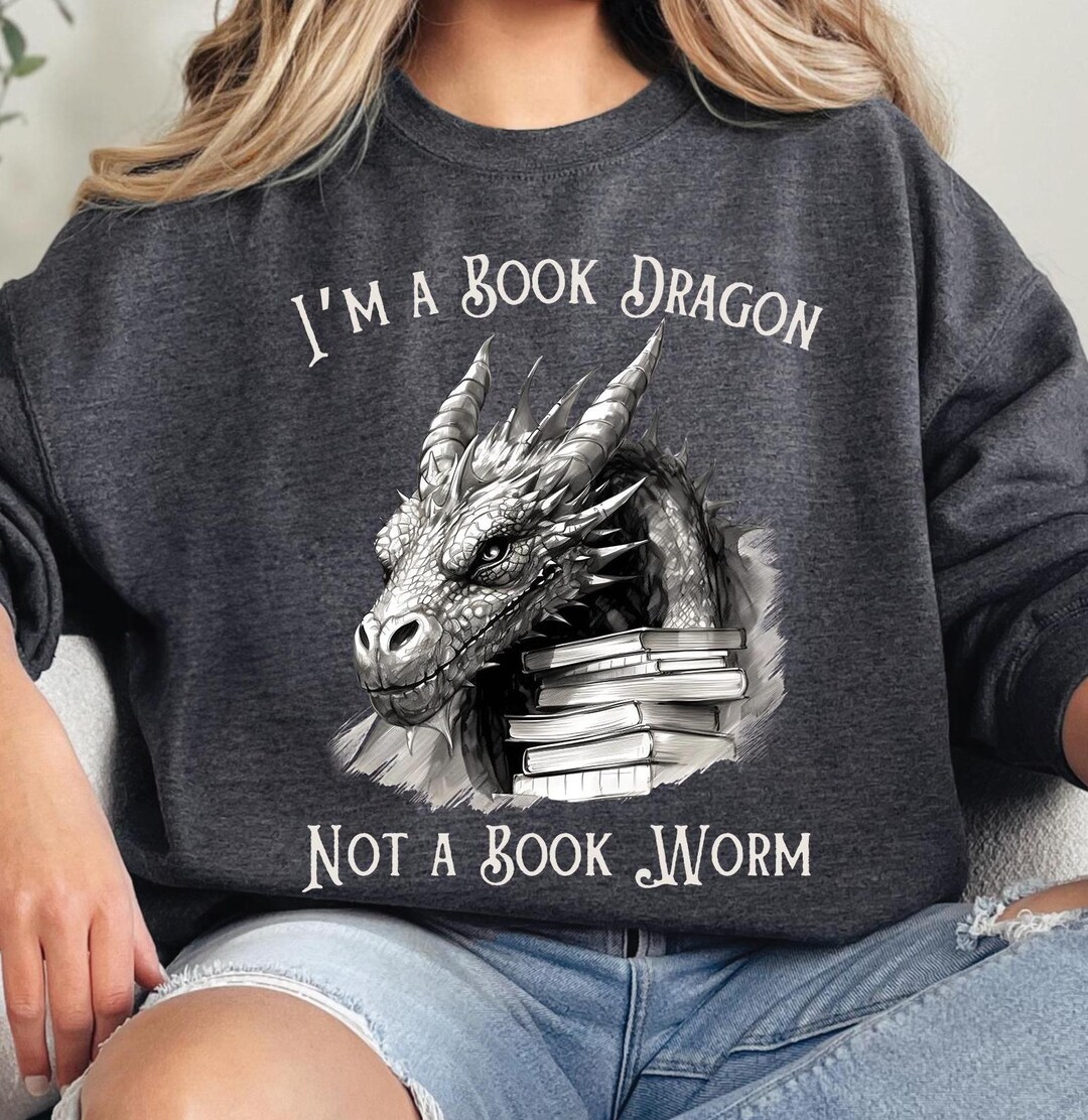 Book Dragon Sweatshirt Bookish Merch Books Dark Academia Sweater ...