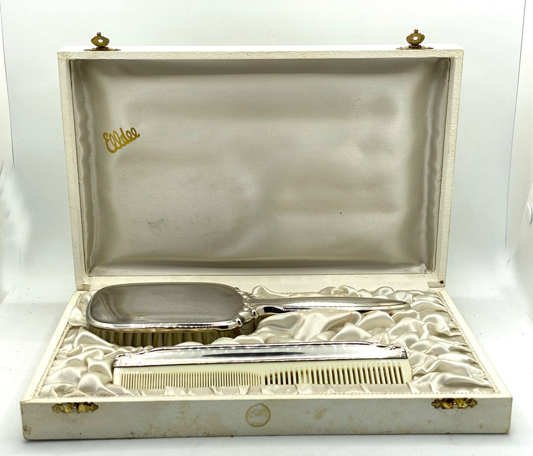 Beautiful 2 Piece Toilet Set. Eldee. Silver Plated. - Etsy