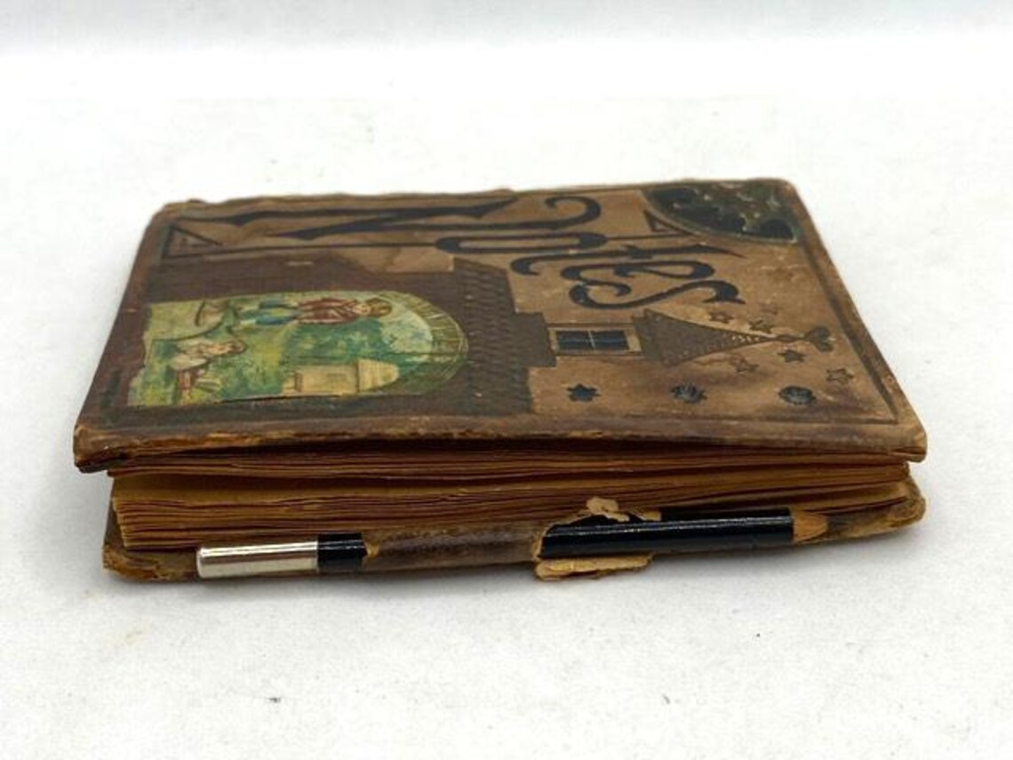 Small Notebook With Pencil, Fair Condition, With Interesting Family ...