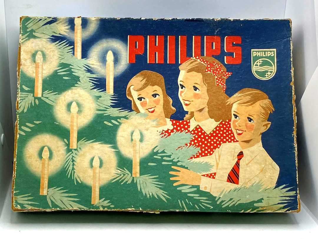 231030-10 Philips Vintage Christmas Tree Lighting in Box 220 Volts ...