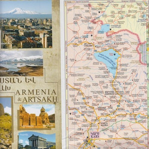 Map of Armenia and Artsakh Nagorno Karabakh in English and Armenian ...