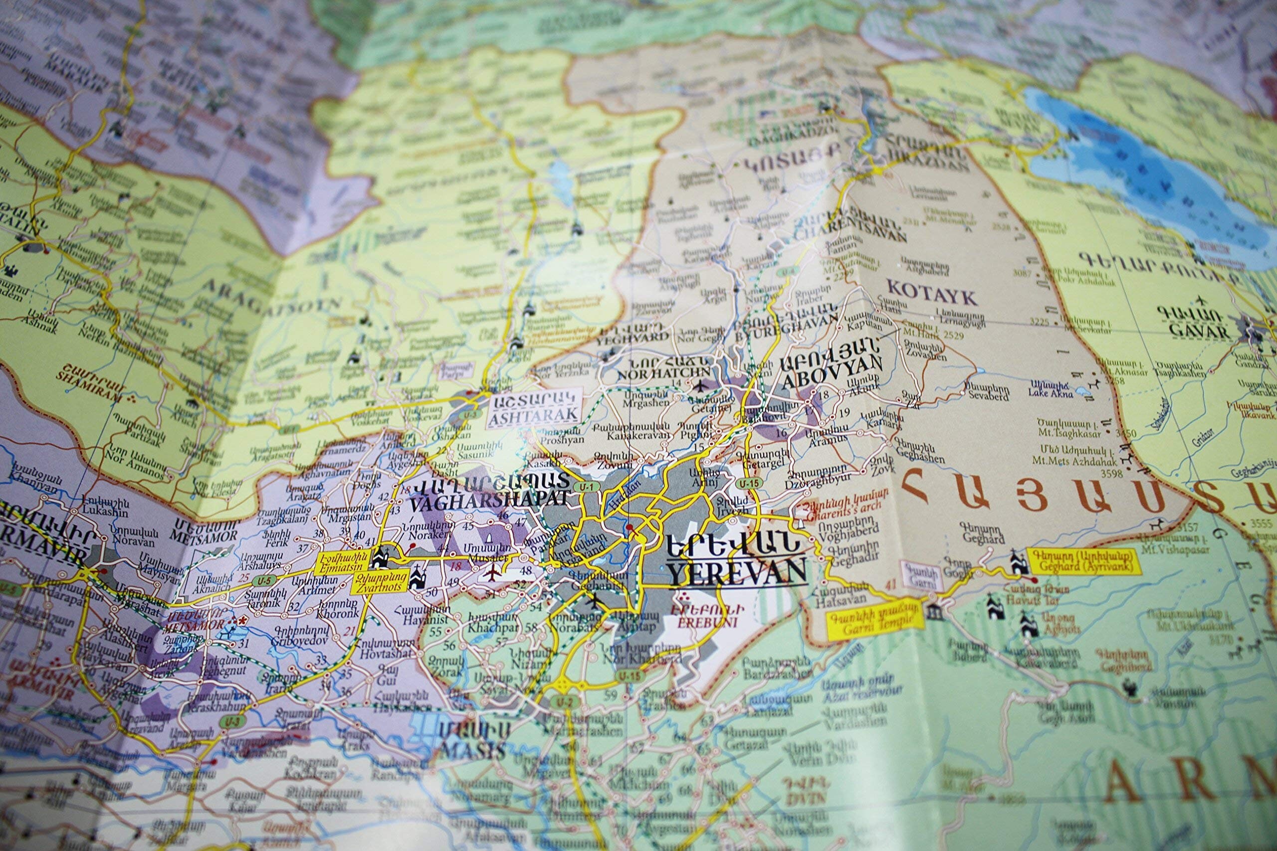 Map of Armenia and Artsakh Nagorno Karabakh in English and Armenian ...