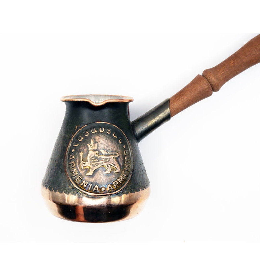 Armenian Coffee Maker Pot (1 Cup, 120ml, 4 Fl OZ) Jazzve Copper Jazva ...