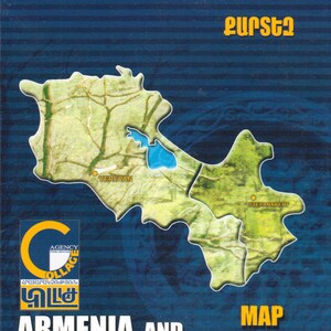 Map of Armenia and Artsakh Nagorno Karabakh in English and Armenian ...