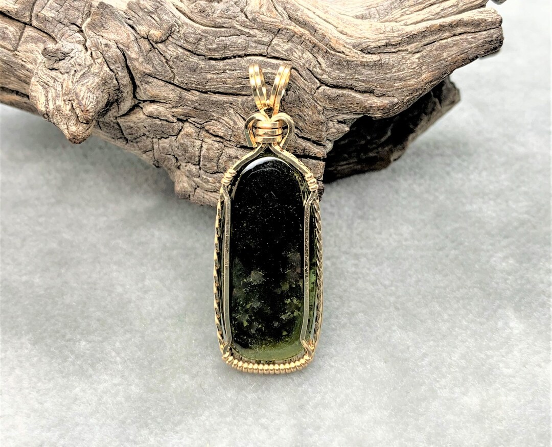Tourmaline Gemstone Pendant, A Dark Green Verdelite Tourmaline Handmade ...
