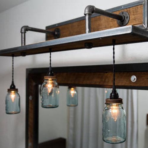 Rustic Industrial Trough Light Galvanized Light W/bulbs - Etsy