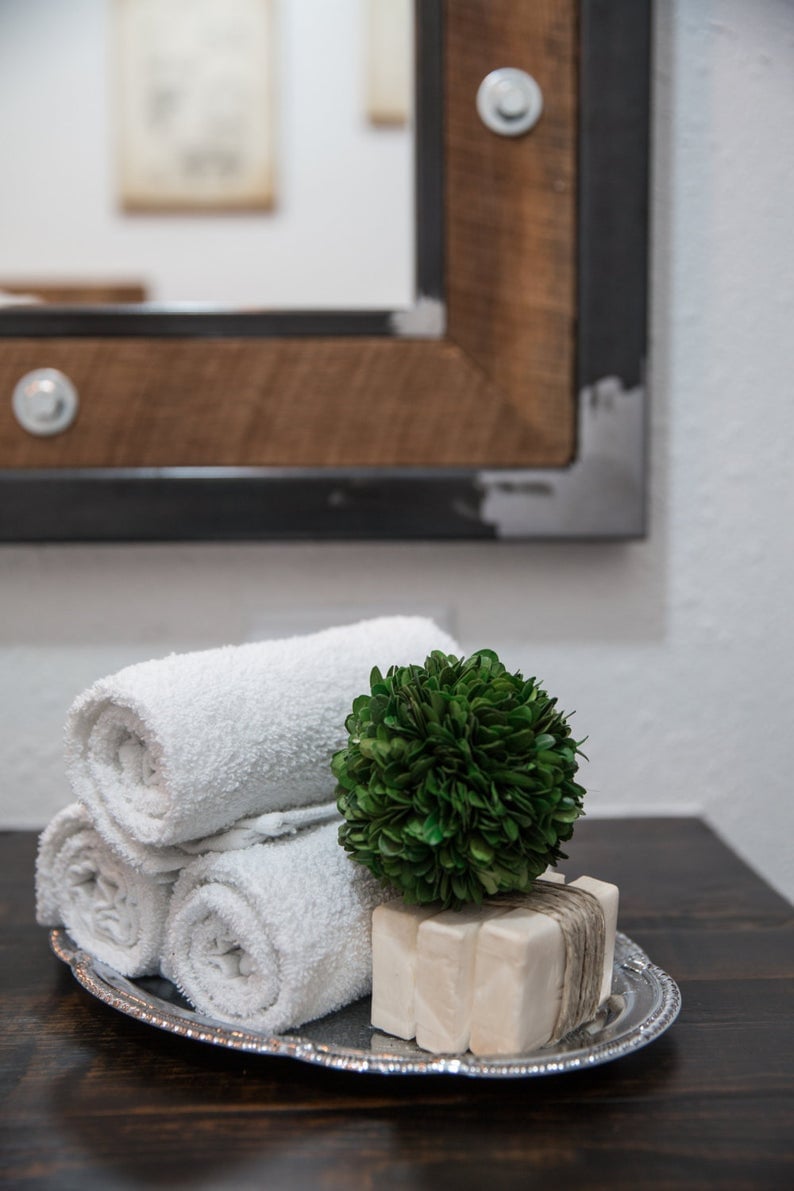RESERVED for GRIFFIN Rustic Industrial Mirror Frame - Reclaimed Barn ...