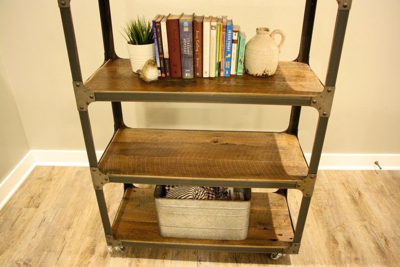 Rustic Industrial Bookcase 63165 - Etsy