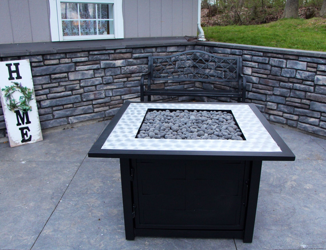 Patio Fire Table Aluminum Fire Table Fire Table With Brass - Etsy