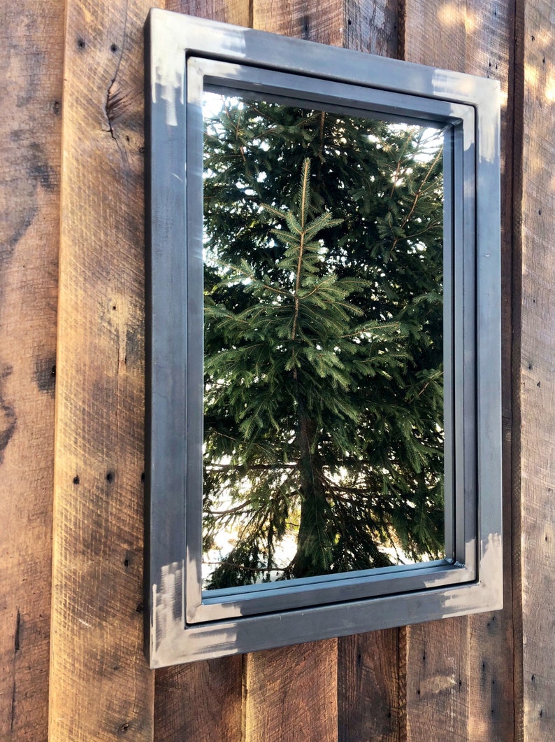Rustic Industrial Mirror Frame 2436 | Etsy