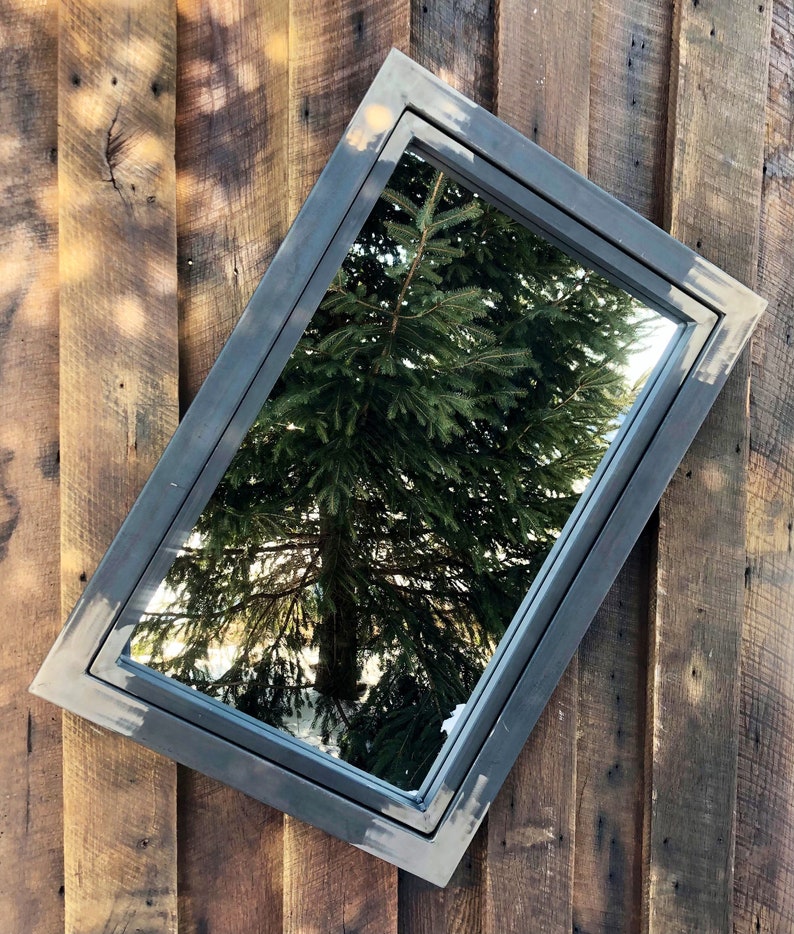 Rustic Industrial Mirror Frame 2436 | Etsy