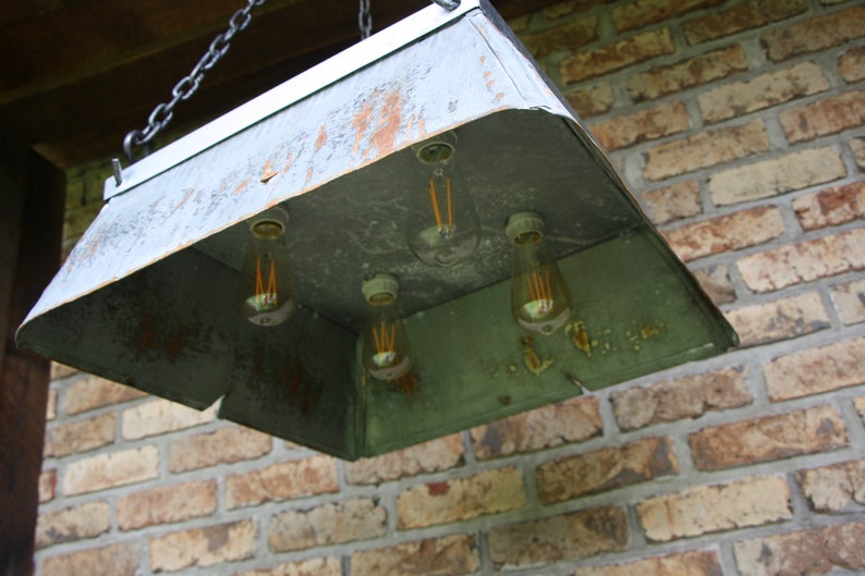 Rustic Industrial Trough Light Galvanized Light W/bulbs | Etsy