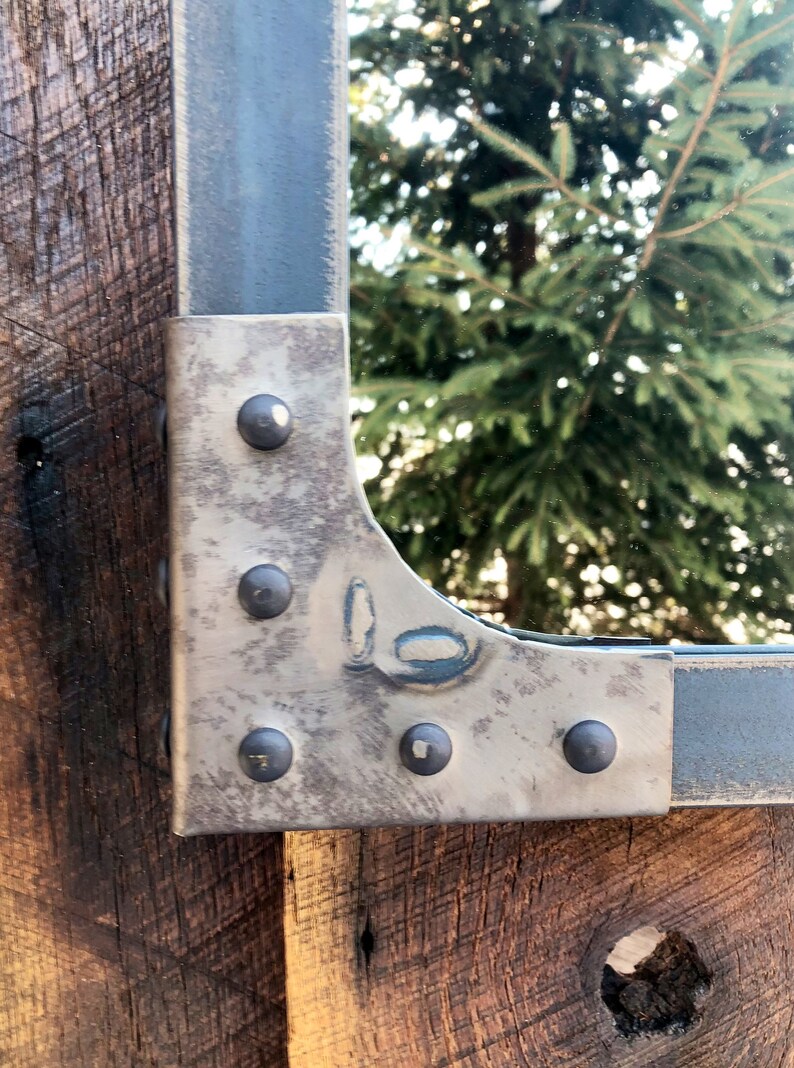 Rustic Industrial Mirror Frame Reclaimed Barn Wood & Raw - Etsy