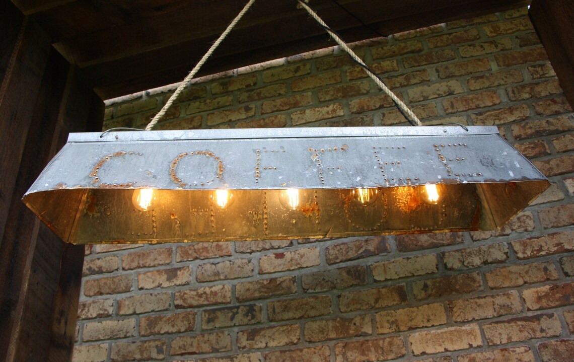 Rustic Industrial Trough Light Galvanized Light W/bulbs | Etsy