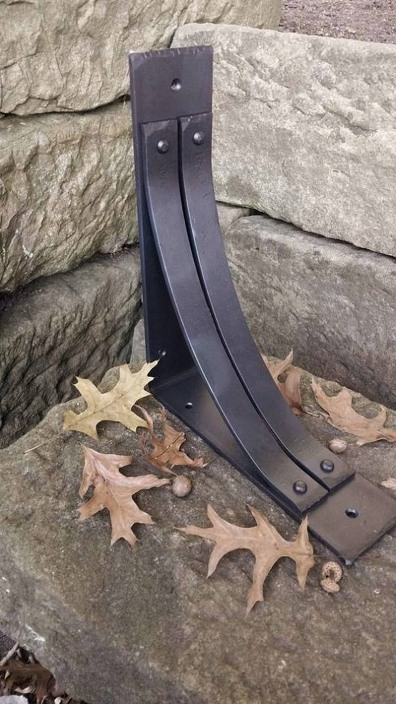 SET of TWO Rustic Industrial Shelf Bracket Heavy Duty Steel | Etsy