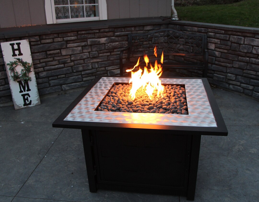 Patio Fire Table, Aluminum Fire Table, Fire Table With Brass Fire Jets ...