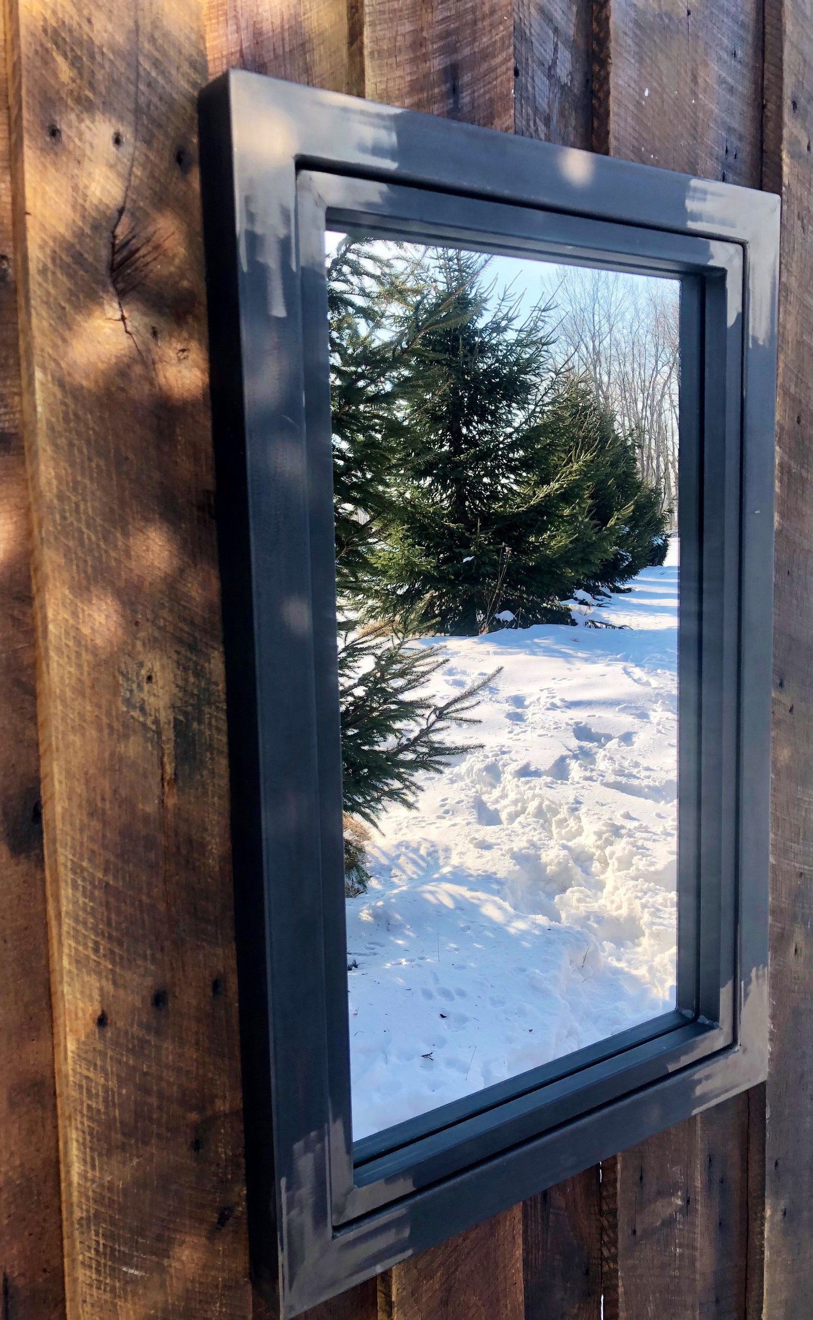 Rustic Industrial Mirror Frame 2436 | Etsy