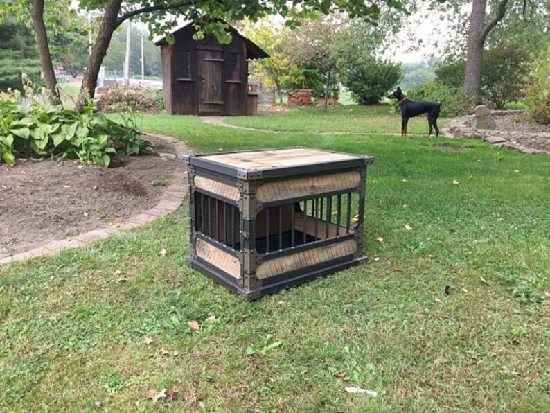 Rustic Industrial Dog Kennel Dog Crate Riveted Steel Dog - Etsy