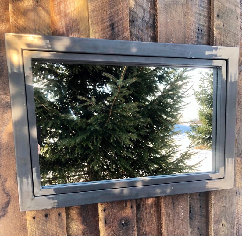Rustic Industrial Mirror Frame 2436 | Etsy