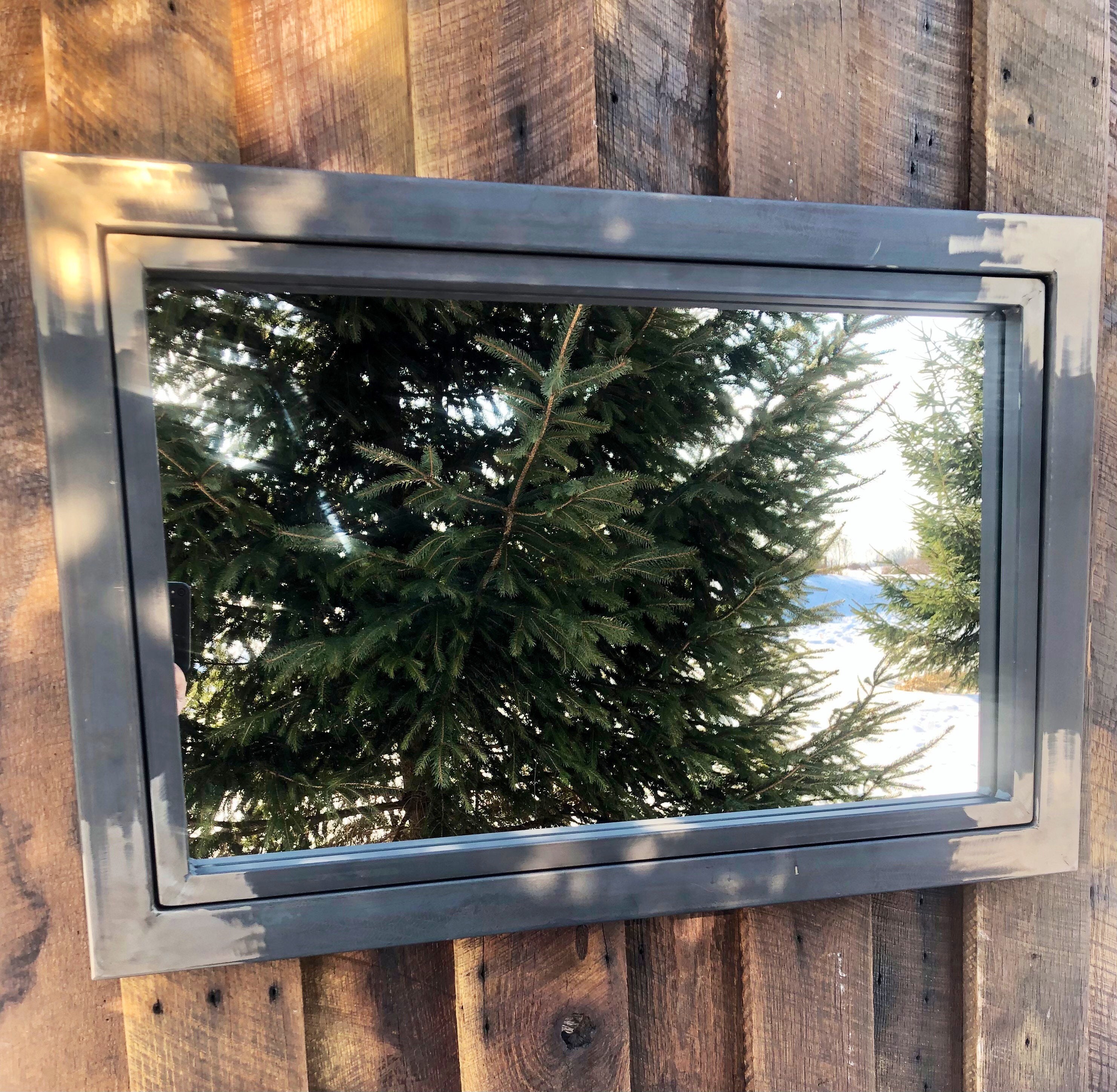 Rustic Industrial Mirror Frame 2436 | Etsy