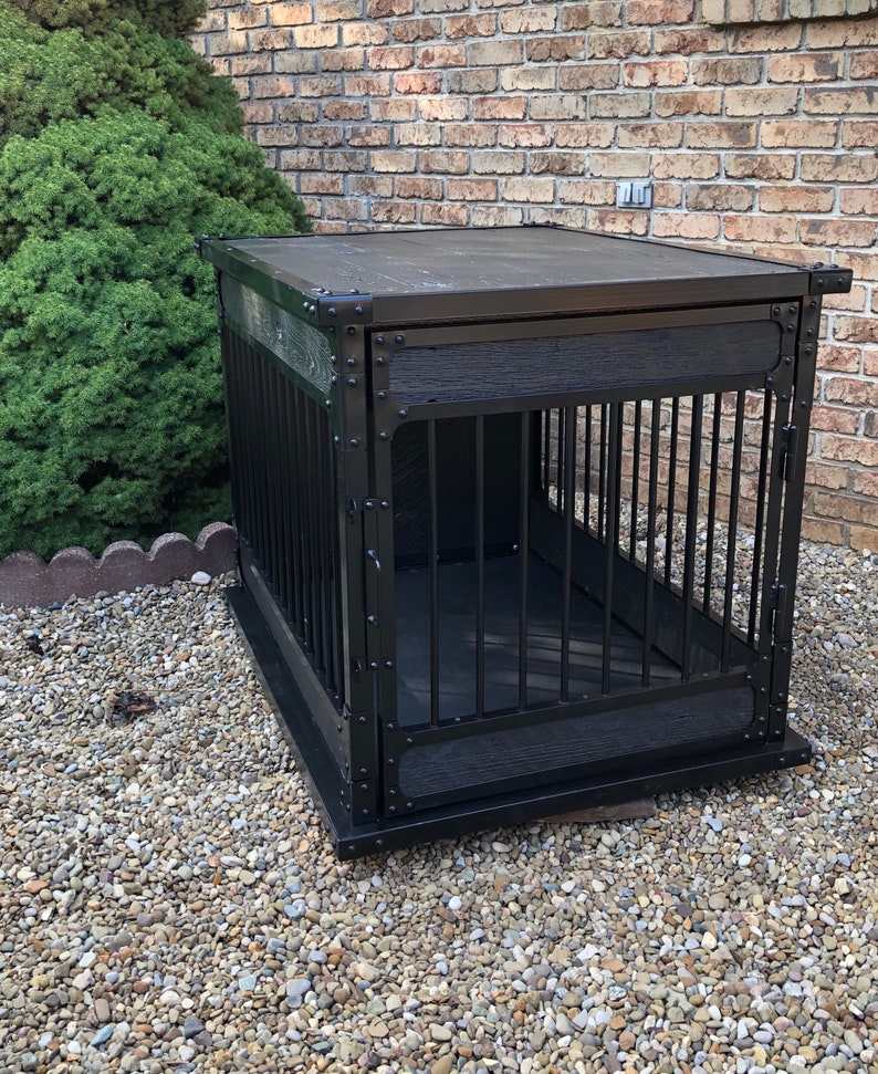 Rustic Industrial Dog Kennel Dog Crate Riveted Steel Dog - Etsy