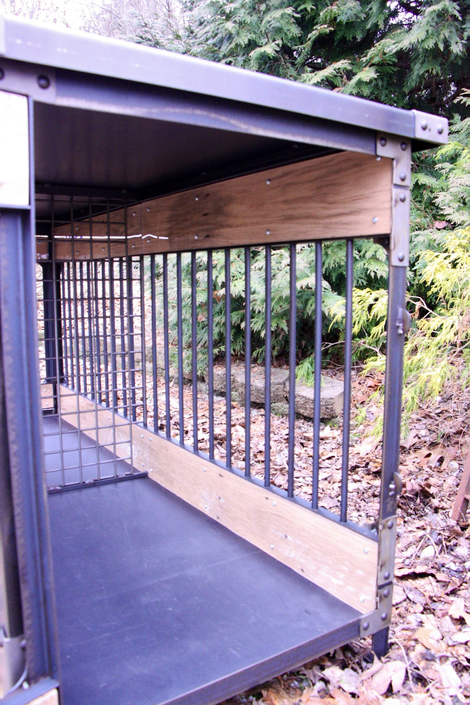 Rustic Industrial Dog Kennel Dog Crate Riveted Steel Dog - Etsy