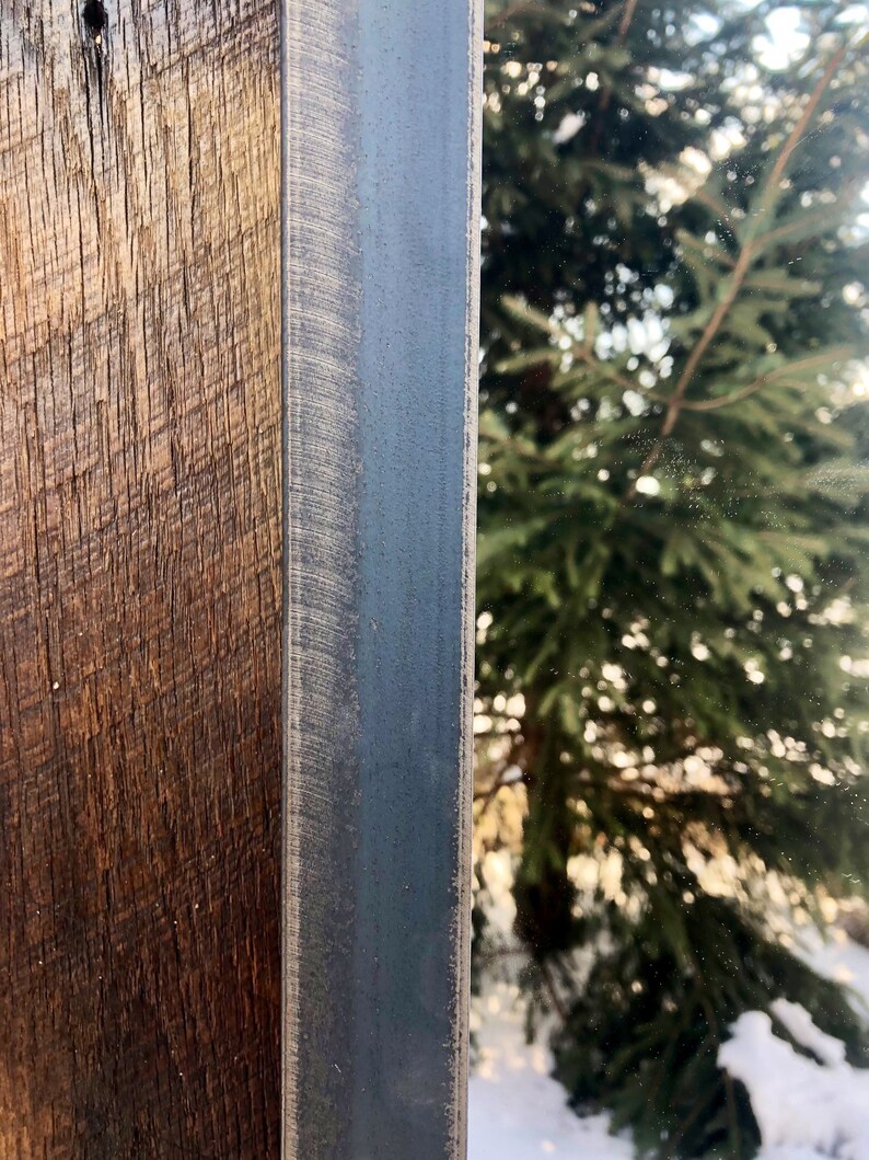 Rustic Industrial Mirror Frame Reclaimed Barn Wood & Raw - Etsy