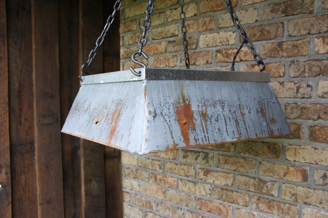 Rustic Industrial Trough Light - Galvanized Light W/bulbs #L2020 - Etsy