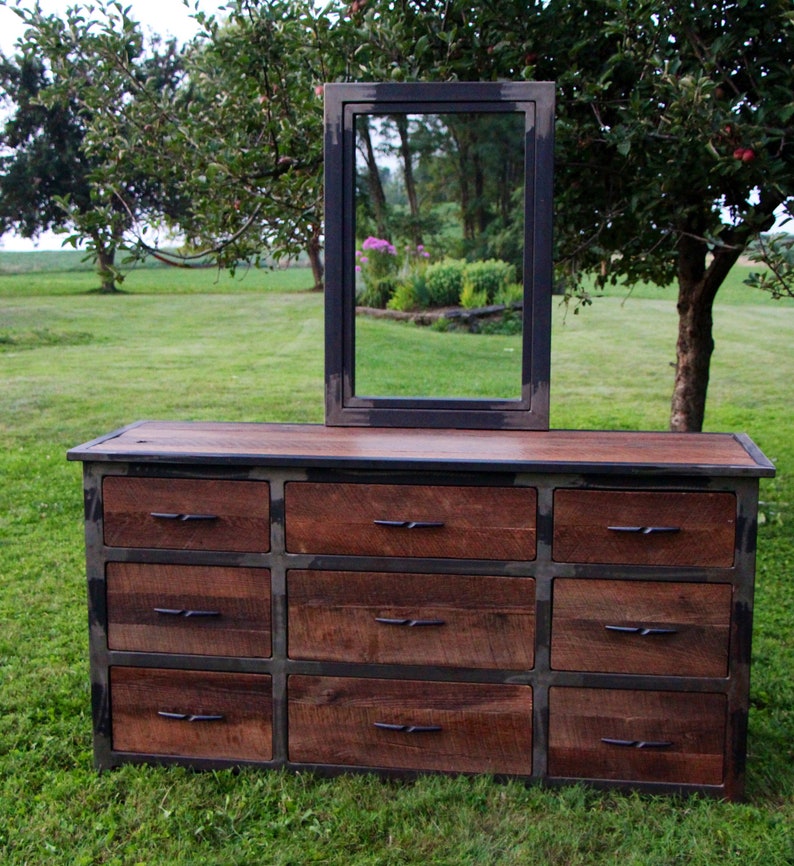 Rustic Industrial Mirror Frame 2436 | Etsy