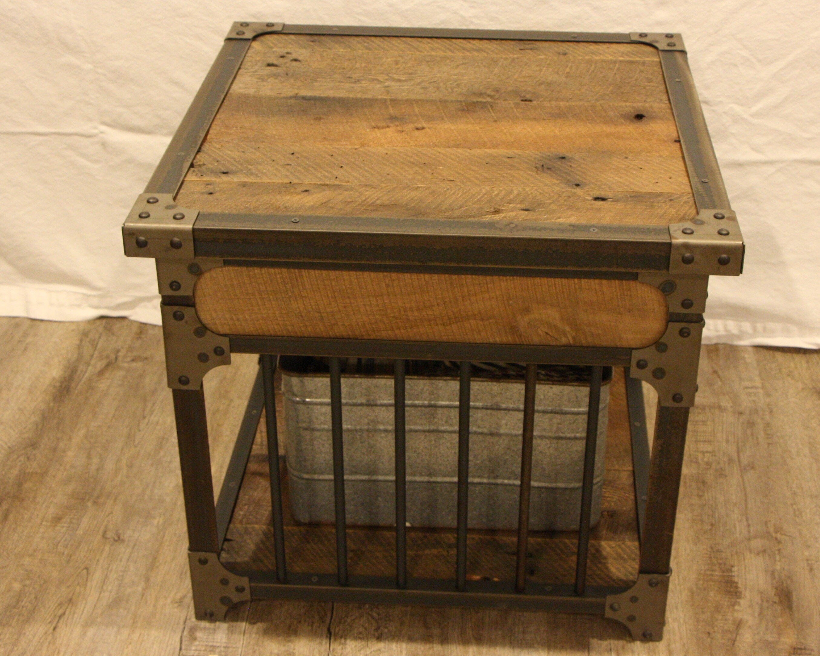 Rustic Industrial End Table 241824 | Etsy