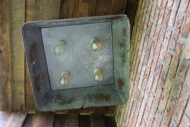 Rustic Industrial Trough Light Galvanized Light W/bulbs - Etsy
