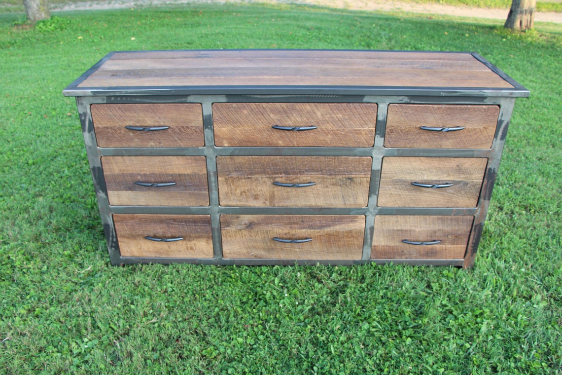 Rustic Industrial Dresser Reclaimed Wood Dresser 632036 - Etsy
