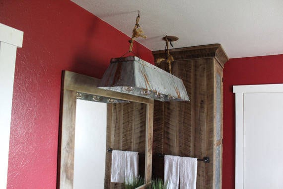 Rustic Industrial Trough Light Galvanized Light W/bulbs | Etsy