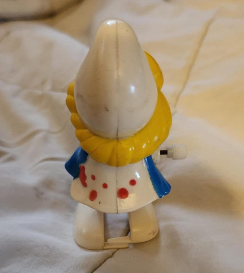 Vintage Smurfette Wind up Retro Smurfs Toy 1982 Peyo Galoob Hong Kong ...