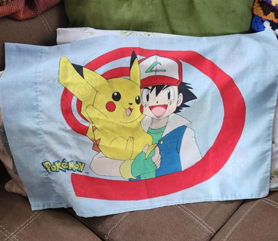 Authentic Vintage 90s Nintendo Pokemon Twin Fitted Flat Sheet Set ...