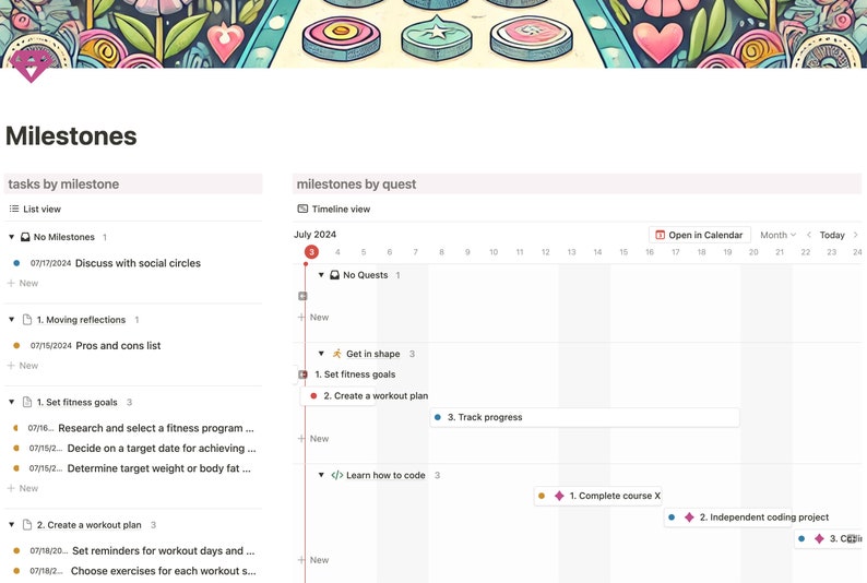 Goal Setting Template | Life Goals Dashboard | Life Organizer | Notion ...