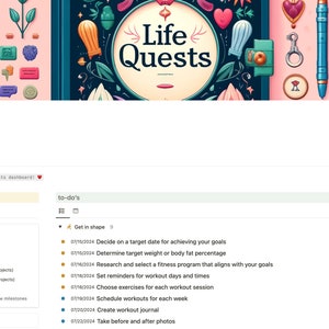Goal Setting Template | Life Goals Dashboard | Life Organizer | Notion Life Planner | Personal ...