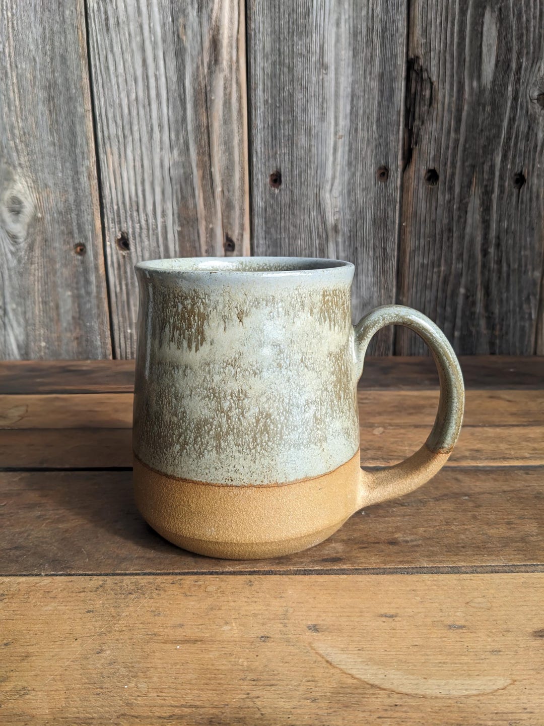 Handmade 16oz Mug - Rustic Green Pottery - Coffee Mug - Wheel Thrown - Etsy