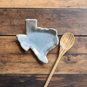 Handmade Texas Pottery Spoon Rest: State Trinket Dish - Etsy