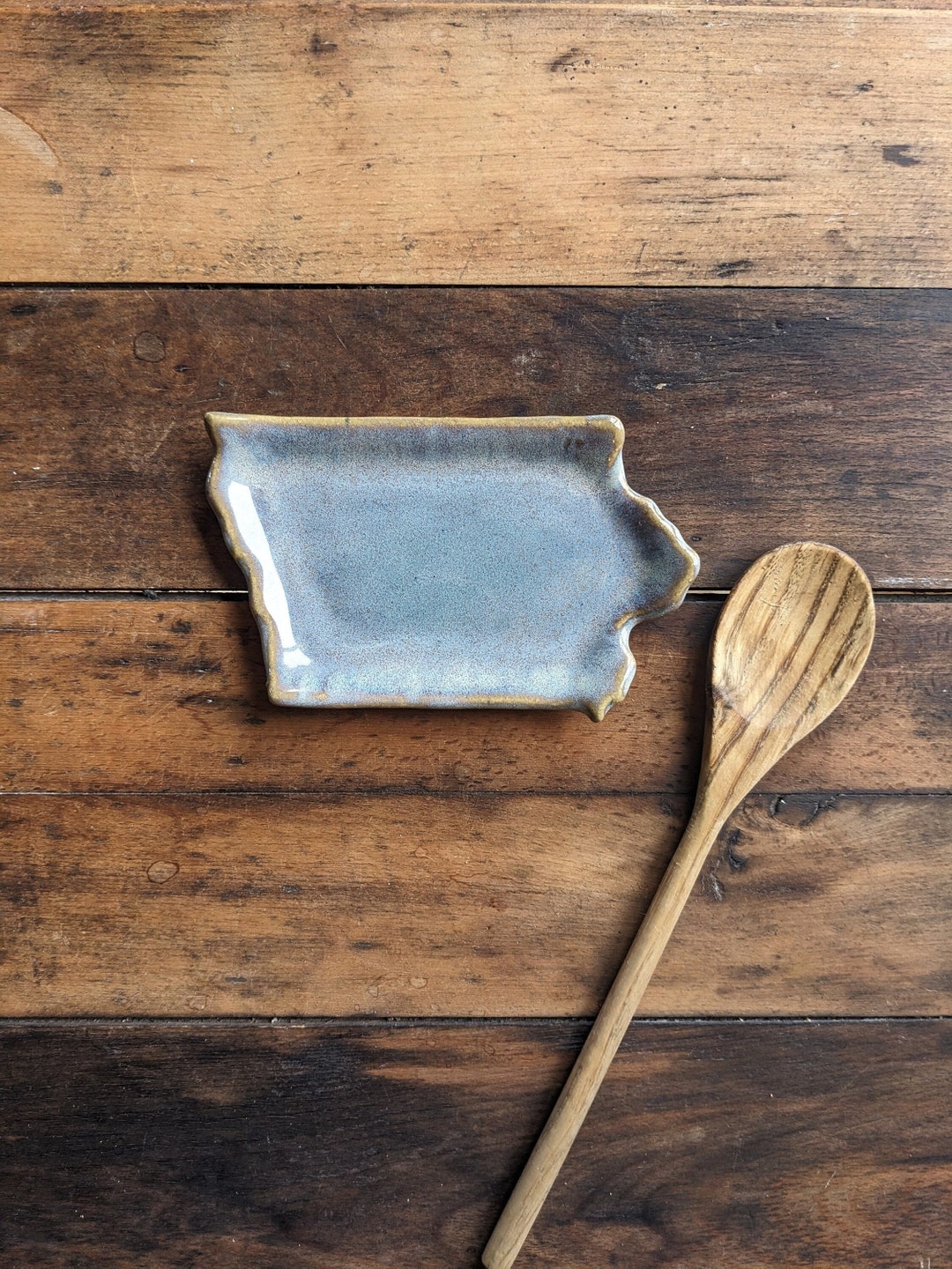 Handmade Iowa Pottery: Spoon Rest or Trinket Dish - Etsy