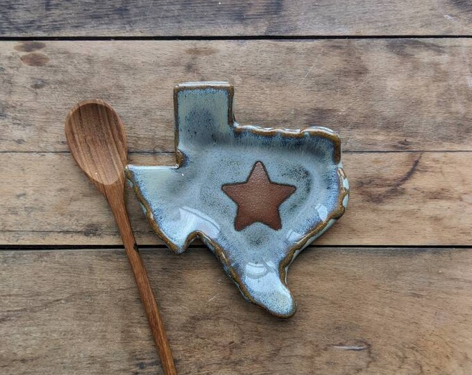 Texas Spoon Rest Handmade TX Pottery Ceramics - Etsy