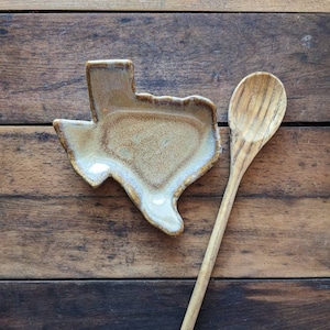 Handmade Texas Pottery Spoon Rest: State Trinket Dish - Etsy