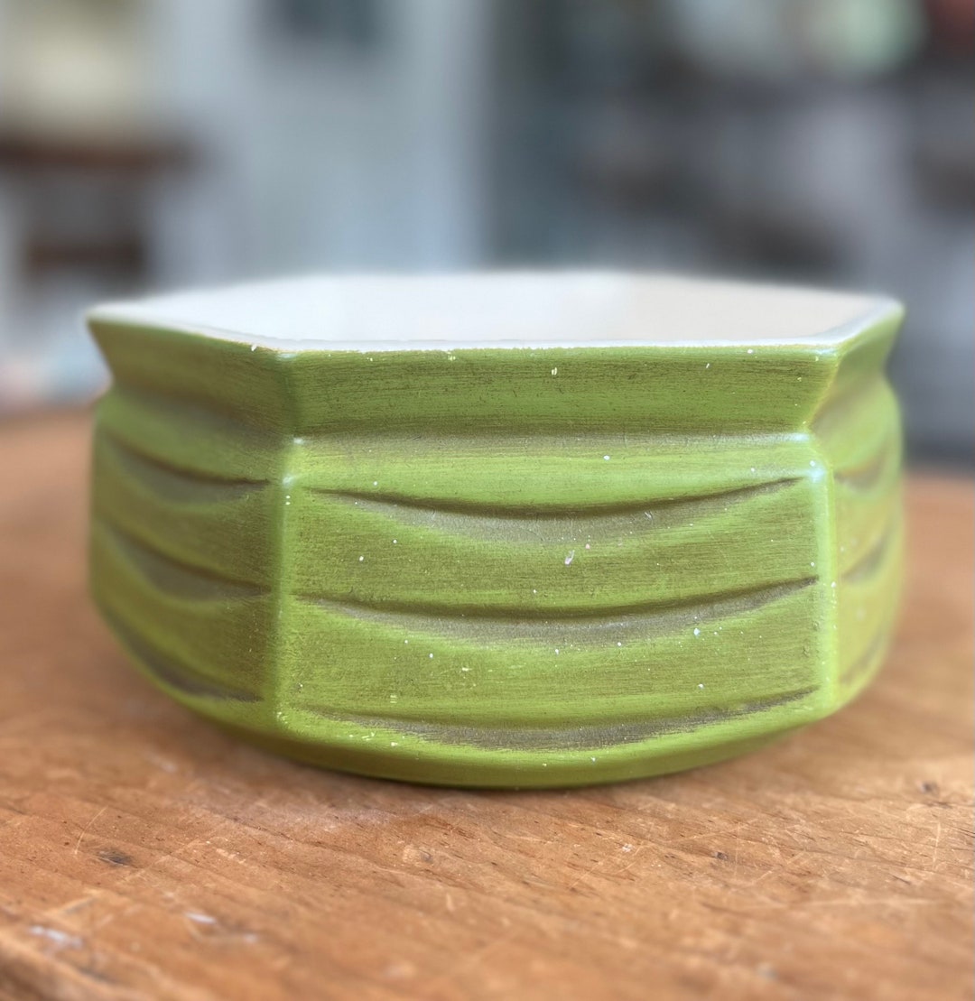 Vintage Green Mccoy Pottery Floraline Planter / Dish, Floraline 420 ...